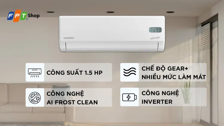 Máy lạnh Comfee CFS-13VGPF Inverter 1.5 HP | Giá rẻ, góp 0%