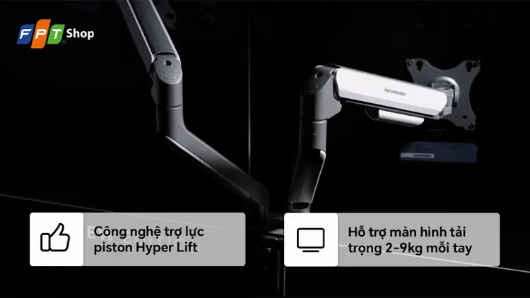 Giá đỡ màn hình đôi Humanmotion T6 Pro Dual 2025 | Giá tốt