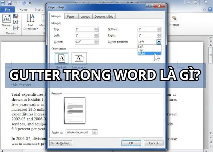 Gutter trong Word là gì? Hướng dẫn cách sử dụng Gutter trong Word
