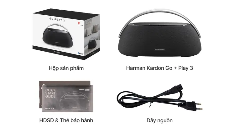 Loa Harman Kardon Go + Play 3 Đen | Trả góp 0%, bảo hành 1 đổi 1