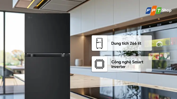 LG Inverter 266 lít LTB26BLM chính hãng, giá rẻ