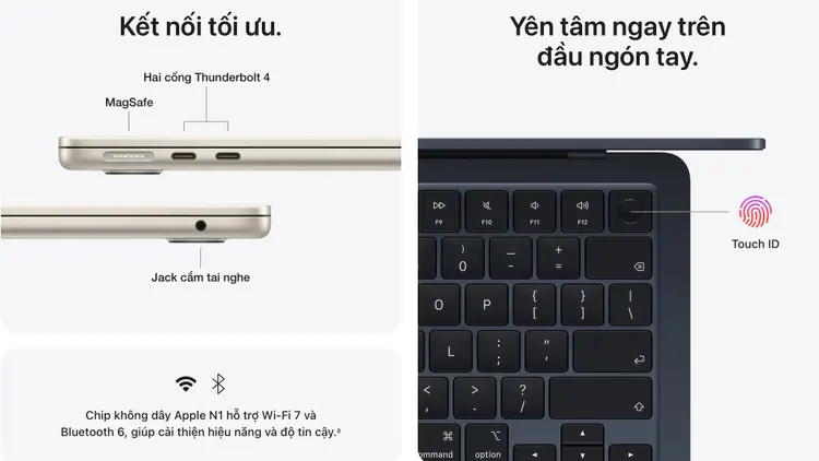 MacBook Air 15 M5 2026 10CPU/10GPU/16GB/512GB chính hãng, giá rẻ