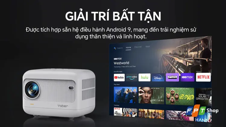 Máy chiếu mini Yaber L1 (Bản Google Assistant)/HD 720p/400 ANSI/Android ...