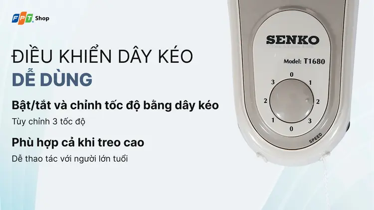 Quạt treo tường Senko TC1626 chính hãng | Bền bỉ, giá rẻ