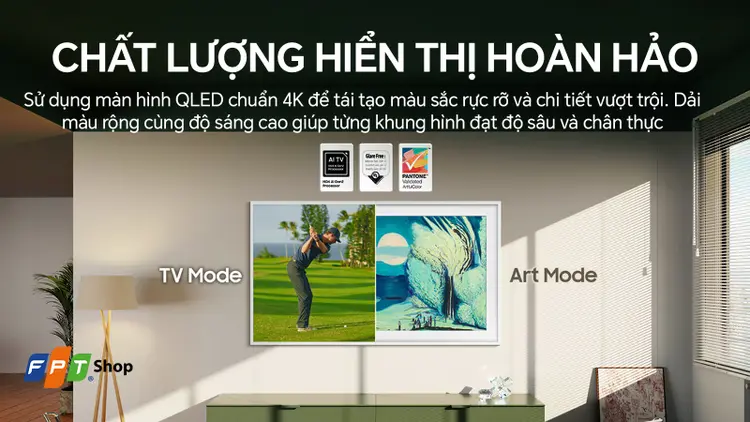 Smart Tivi Khung Tranh The Frame QLED Samsung AI 4K 65 inch QA65LS03F chính hãng, giá rẻ