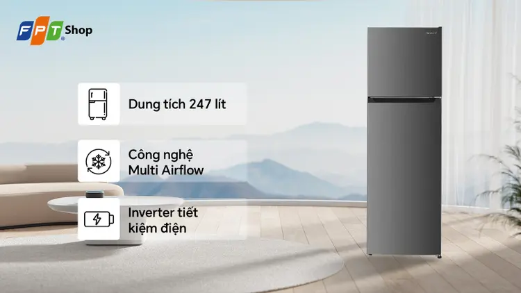 Sharp Inverter 247 lít SJ-X270V-SL chính hãng, giá rẻ