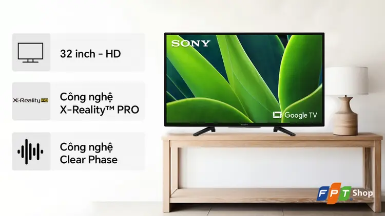 Sony Google TV 32 inch HD KD-32W830K chính hãng, giá rẻ