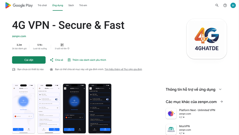 4G VPN – Secure & Fast: Hướng dẫn tải, cách sử dụng và lưu ý khi sử dụng