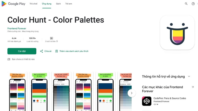 Color Hunt: Công cụ chọn màu hữu ích dành cho nhà thiết kế