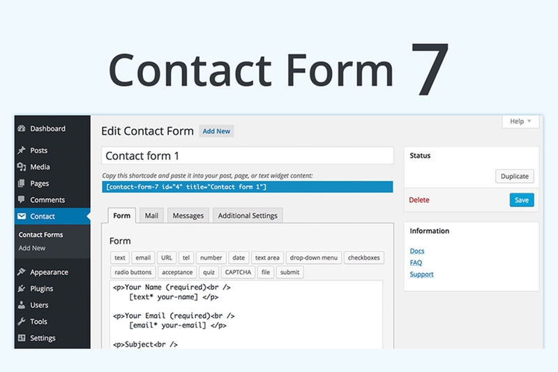 Contact form 7 là gì và hướng dẫn sử dụng chi tiết từ A đến Z để tạo ...