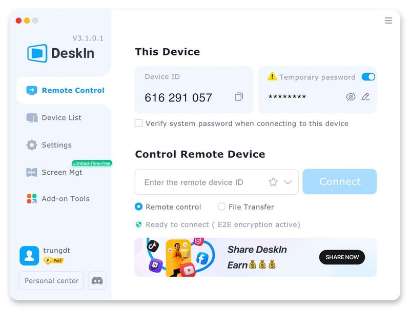 DeskIn - Toàn bộ thông tin về phần mềm điều khiển Remote Desktop