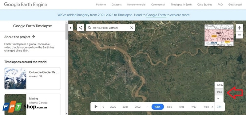 Cách sử dụng Google Earth Engine xem bản đồ thay đổi các năm