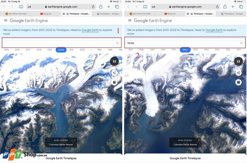 Cách sử dụng Google Earth Engine xem bản đồ thay đổi các năm