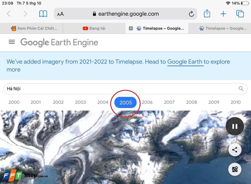 Cách sử dụng Google Earth Engine xem bản đồ thay đổi các năm