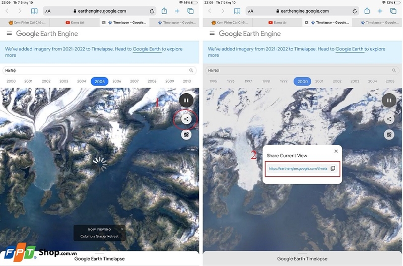 Cách sử dụng Google Earth Engine xem bản đồ thay đổi các năm