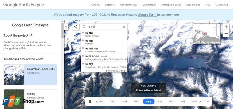 Cách sử dụng Google Earth Engine xem bản đồ thay đổi các năm