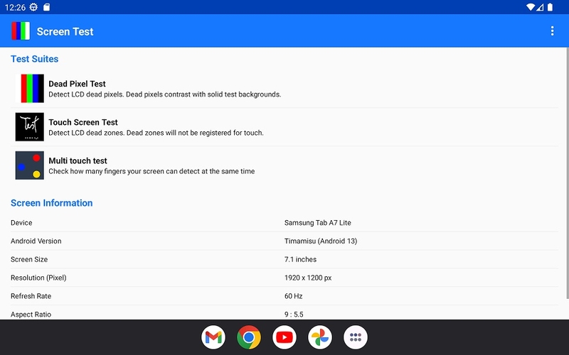 Screen Test - Ứng dụng phát hiện lỗi màn hình Android hữu ích