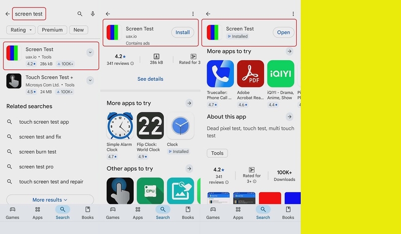 Screen Test - Ứng dụng phát hiện lỗi màn hình Android hữu ích