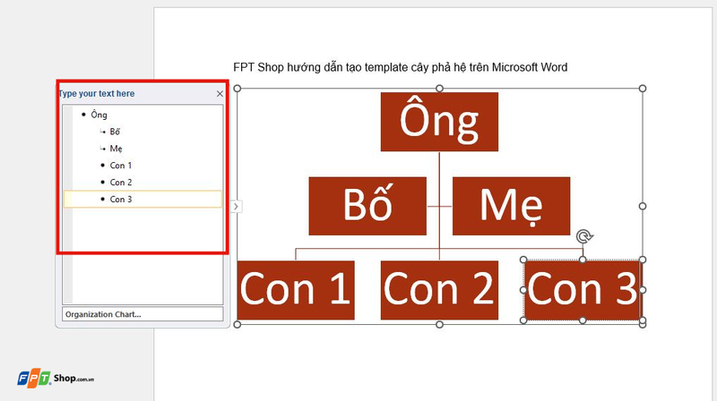 Cách tạo template cây phả hệ có sẵn trên Microsoft Word siêu dễ