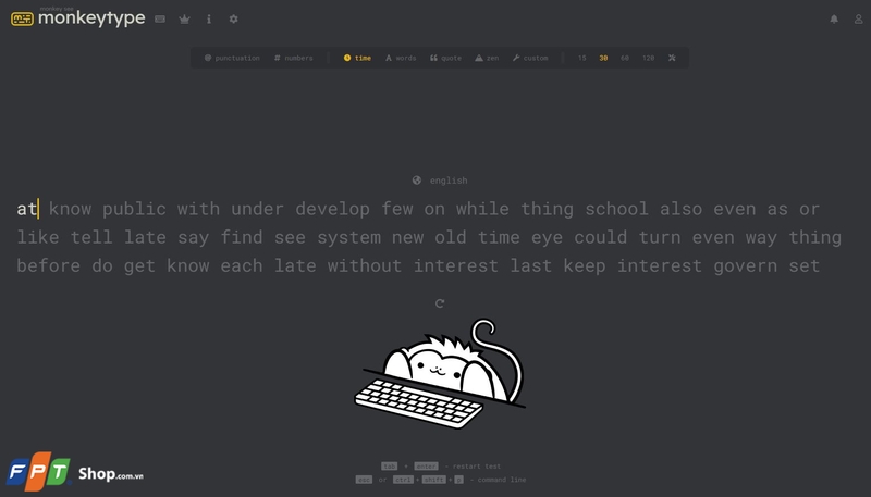 Khám phá MonkeyType - Luyện gõ siêu tốc, nâng tầm kỹ năng đánh máy