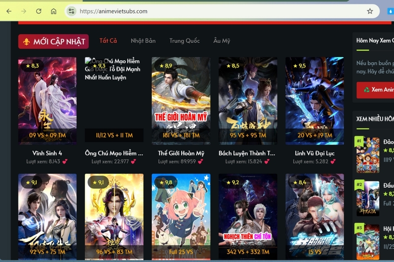 AnimeVsub là gì? Nền tảng anime phụ đề tiếng Việt chất lượng cao