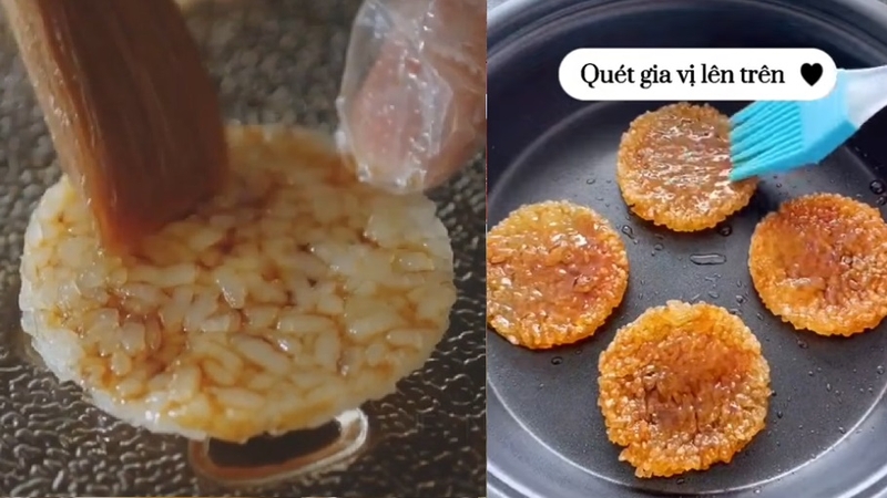 Cách làm bánh gạo rong biển giòn rụm từ cơm nguội bằng lò vi sóng