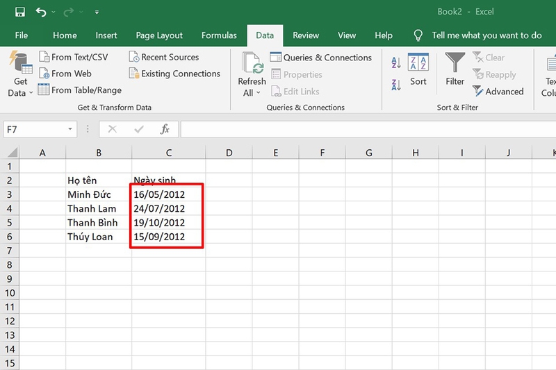 Cách chuyển dãy số thành ngày tháng trong Excel đơn giản