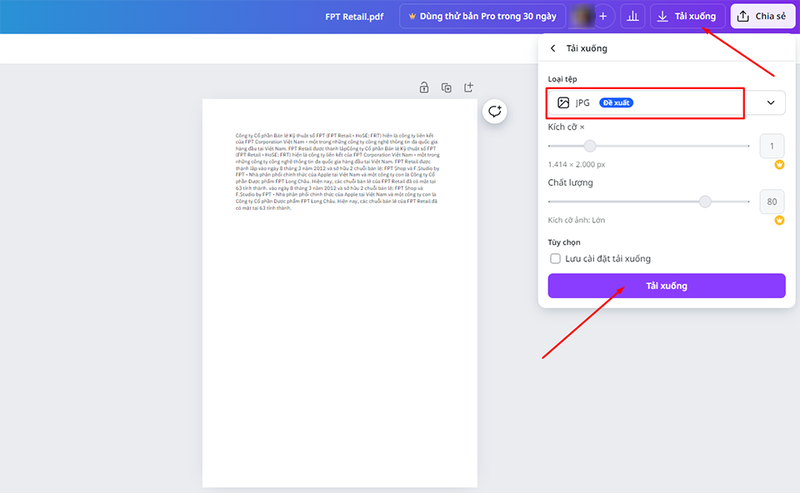 Cách lưu file PDF dưới dạng hình ảnh không cần tải phần mềm