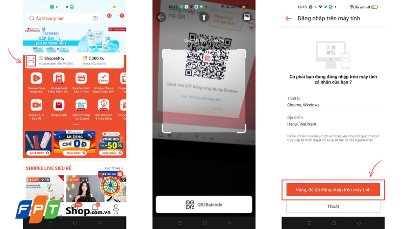 Hướng dẫn cách quét mã QR trên Shopee để đăng nhập trên máy tính dễ ...