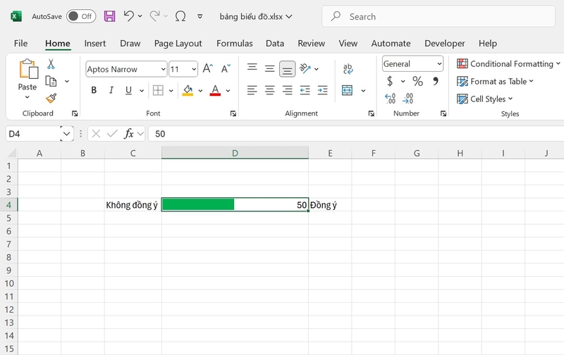 Cách tạo Progress Bar bằng định dạng có điều kiện trong Excel