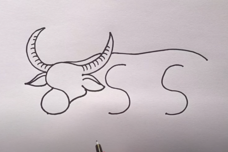 Bật mí cách vẽ con trâu độc đáo bắt đầu với 3 chữ S đầy ấn tượng