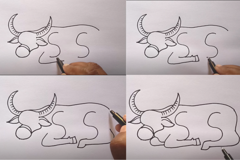 Bật mí cách vẽ con trâu độc đáo bắt đầu với 3 chữ S đầy ấn tượng