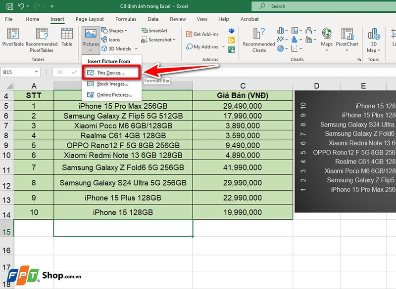 Mẹo cố định hình ảnh trong Excel đơn giản để giữ cho bảng tính chuyên nghiệp