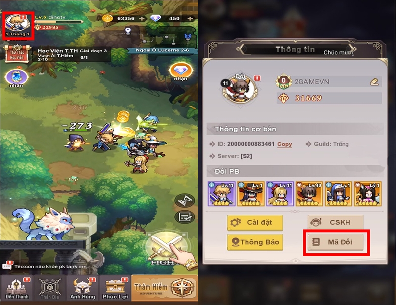 Code Anh Hùng Pixel mới nhất 12/2025: Cách nhập code và nhận quà