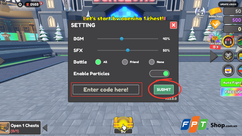 Nâng cấp trang bị với code Chest Hero Simulator mới nhất 2025