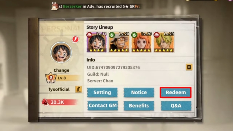 Tổng hợp code Pirate King Legend mới nhất 2025, các bước nhập