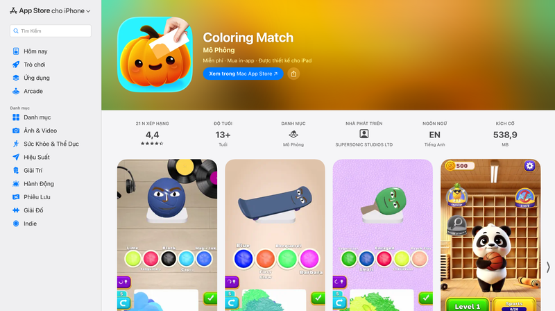 Color Match - Game giải trí nhẹ nhàng dành cho người yêu màu sắc