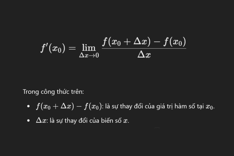 Đạo hàm là gì? Khái niệm, công thức và ứng dụng thực tiễn
