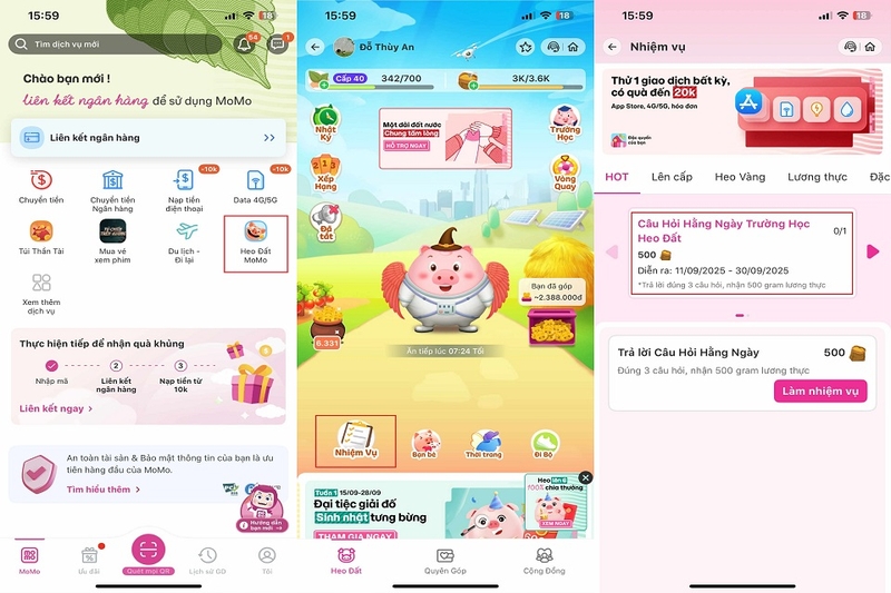 Đáp án heo đi học MoMo là gì? Bí kíp nuôi heo vàng và quyên góp