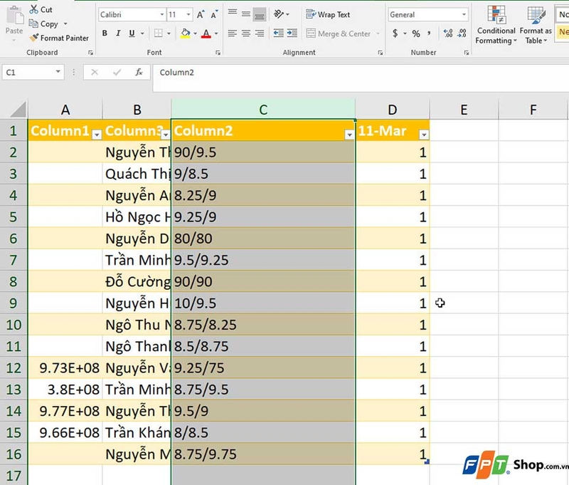 Hướng dẫn đổi vị trí cột trong Excel bằng nhiều cách dễ hiểu