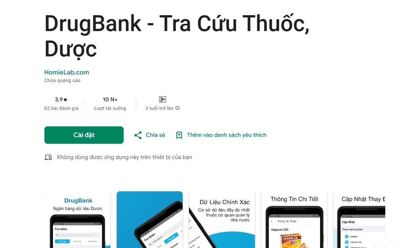 Tìm hiểu ứng dụng Drugbank, tra cứu thông tin từ Bộ Y tế về thuốc và dược liệu