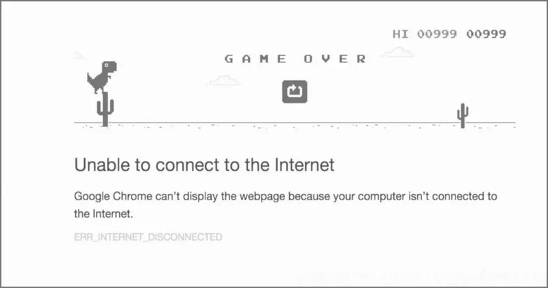 Google Dinosaur – Trò chơi khủng long huyền thoại khi mất Internet