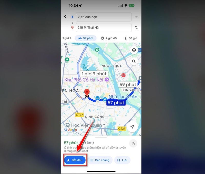 Cách sử dụng Google Map chỉ đường cho xe máy hiệu quả, chính xác