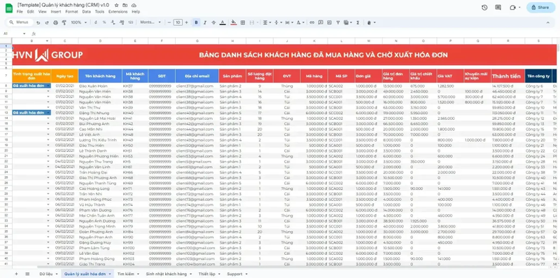 Tổng hợp mẫu Google Sheet Template miễn phí đẹp nhất 2024