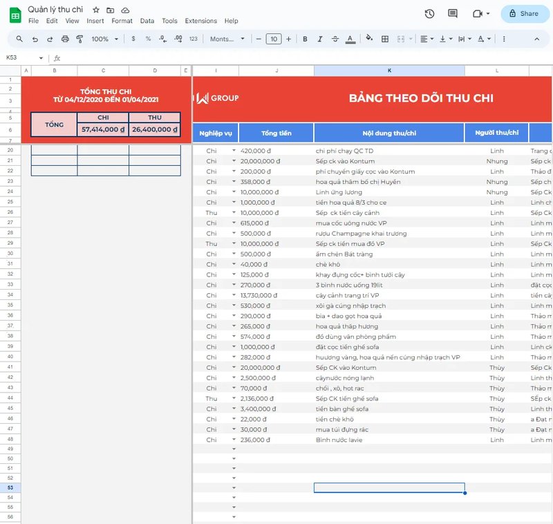 Tổng hợp mẫu Google Sheet Template miễn phí đẹp nhất 2024
