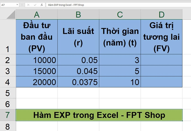 Hàm EXP trong Excel: Giải pháp tối ưu để tính toán luỹ thừa số e