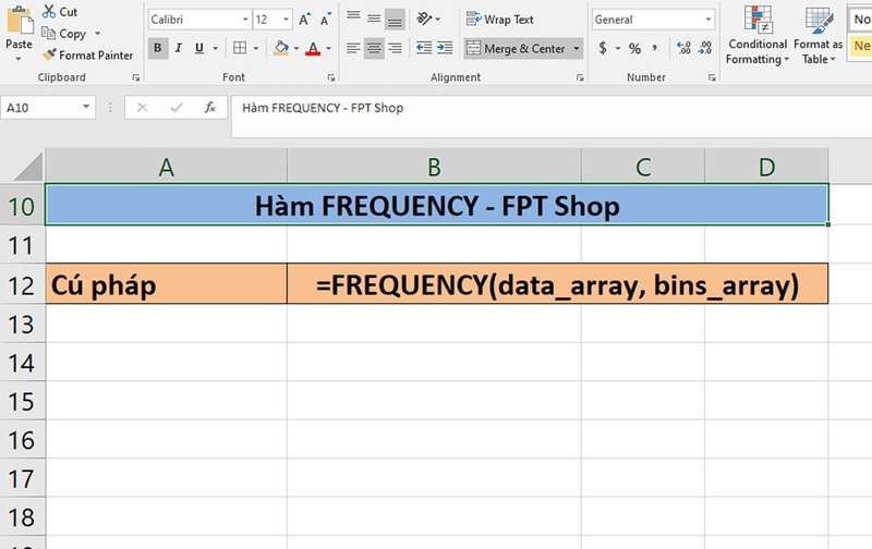 Cách tính tần suất dữ liệu với hàm FREQUENCY trong Excel