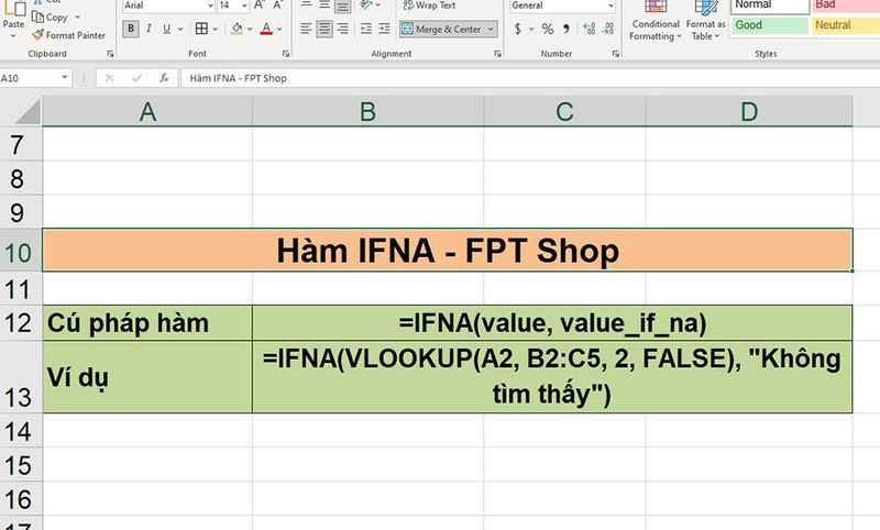 Hàm IFNA trong Excel: Cách xử lý lỗi #N/A thông minh và đơn giản nhất