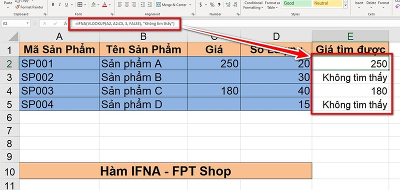 Hàm IFNA trong Excel: Cách xử lý lỗi #N/A thông minh và đơn giản nhất