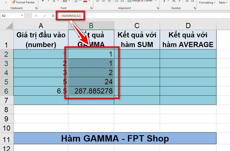 Hàm GAMMA trong Excel: Công thức, cách dùng và các ứng dụng thực tiễn